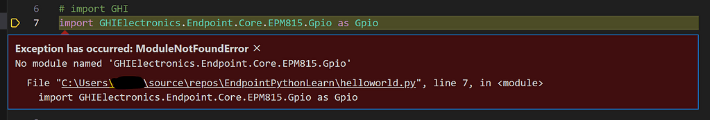 Python "ModuleNotFoundError" - Endpoint - GHI Electronics' Forums