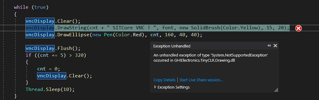 Does VNC work on the SC20100? - TinyCLR OS - GHI Electronics' Forums