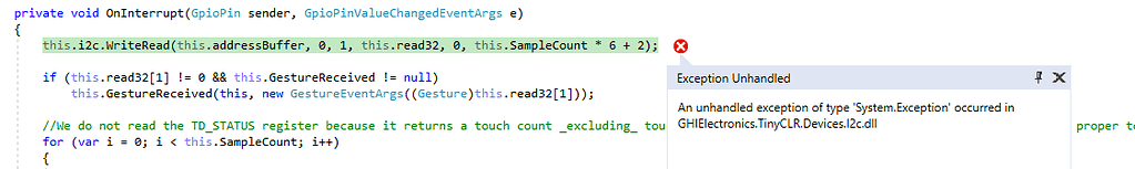 TinyClr - touch exception - TinyCLR OS - GHI Electronics' Forums