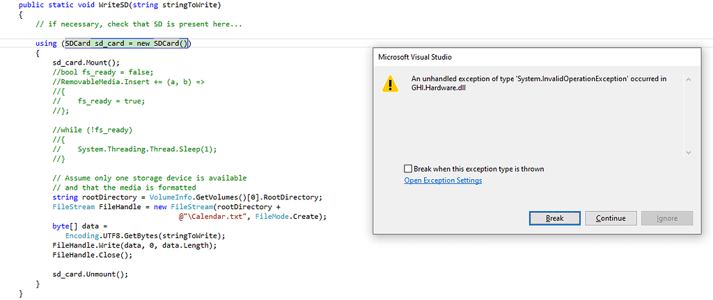 FEZ Cerbuino Net SD Issue - NETMF & Gadgeteer - GHI Electronics' Forums